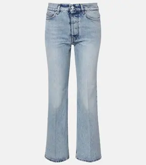 TOTEME Kick Cropped Flared Jeans - Blue