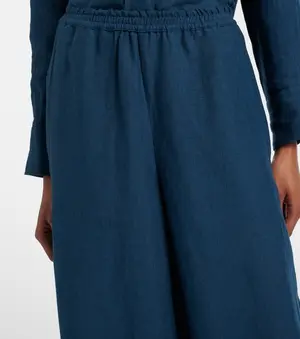ERES Linen Wide-leg Trousers - Blue