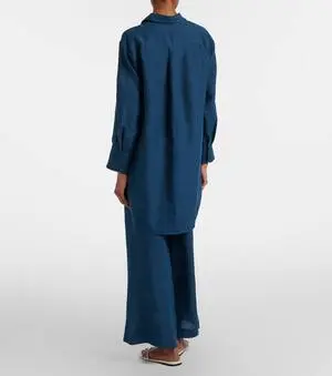 ERES Linen Wide-leg Trousers - Blue
