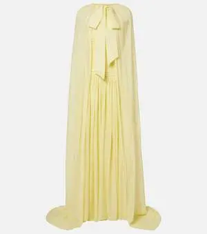 LA FUORI Draped Gown And Cape Set - Yellow