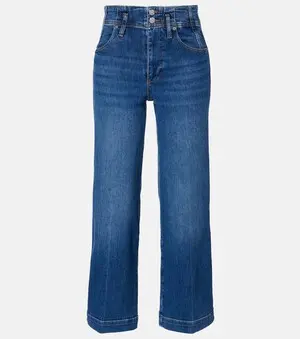 FRAME Seamed Cropped Wide-leg Jeans
