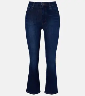 FRAME Reboot Cropped Bootcut Jeans In Outfox - Blue