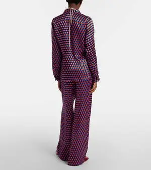 Dries Van Noten Polka-dot Silk Wide-leg Trousers - Black