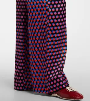 Dries Van Noten Polka-dot Silk Wide-leg Trousers - Black