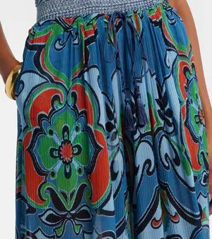 Etro Printed Wide-leg Silk Blend Trousers