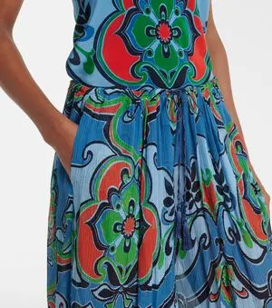 Etro Printed Wide-leg Silk Blend Trousers