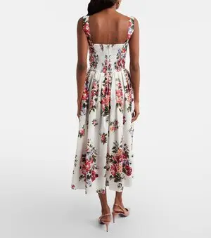 Dolce & Gabbana Floral Cotton Bustier Dress