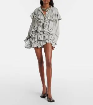 Dries Van Noten Ruffled Asymmetric Miniskirt