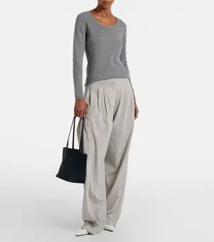 THE ROW Park Edge Medium Suede Tote Bag - Blue