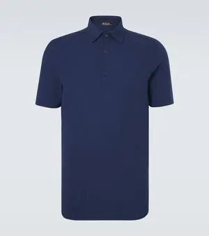 Loro Piana Brenna Cotton Pique Polo Shirt - Blue
