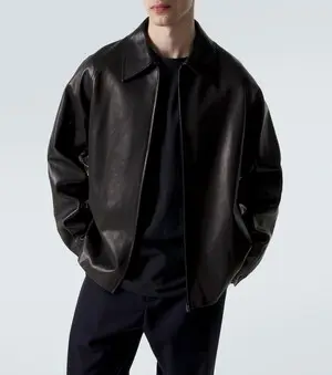 THE ROW Mount Leather Jacket - Black