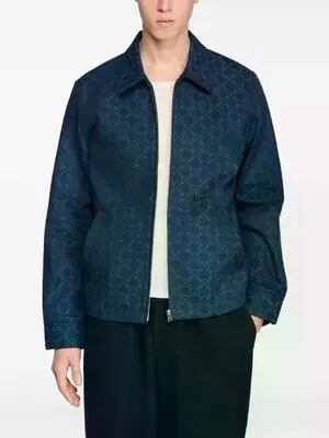 Sandro Square Pattern Zip Jacket