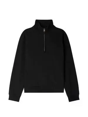 Sandro Cotton Zip-up Sweatshirt - Black