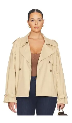 Good American Cropped Trench Jacket