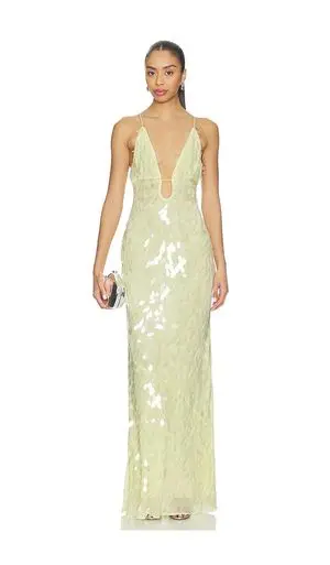 Misha Collection Sapphire Sequin Gown - Lemon