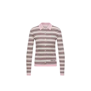 Moncler Cotton Crêpe Polo Shirt With Striped Pattern - Multicolour
