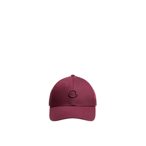 Moncler Logo Cotton Gabardine Baseball Cap - Red