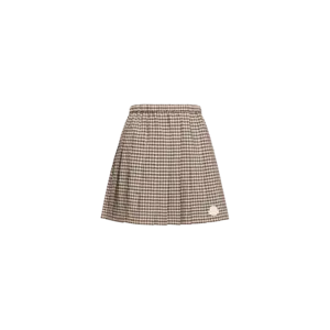 Moncler Vichy Cotton Blend Pleated Mini Skirt - Multicolour