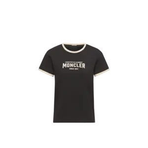 Moncler Flocked Logo Jersey T-shirt - Black