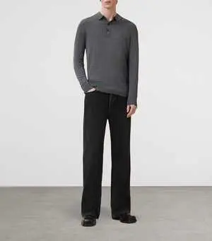 ALLSAINTS Merino Wool Mode Polo Shirt