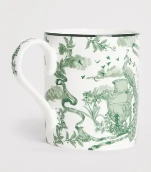 Harrods Bone China Toile Mug - Green