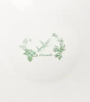 Harrods Fine Bone China Toile Bowl - Green