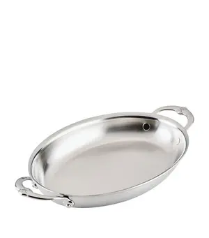 HESTAN Stainless Steel Oval Au Gratin Dish - Silver