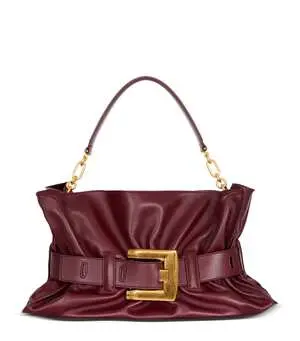 Balmain Medium Leather Anthem Shoulder Bag - Brown