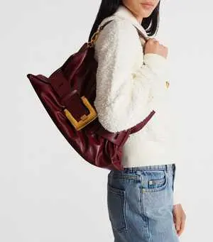 Balmain Medium Leather Anthem Shoulder Bag - Brown