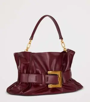 Balmain Medium Leather Anthem Shoulder Bag - Brown