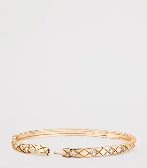 Chanel 18k Gold Diamond Coco Crush Bangle