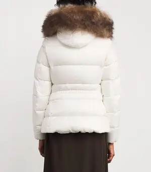Moncler Shearling Trim Boed Puffer Jacket - Beige