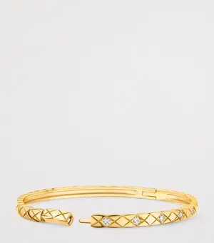 Chanel 18k Gold Diamond Coco Crush Bangle - Yellow