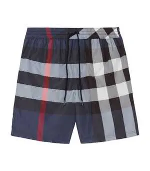 Burberry Check Swim Shorts - Blue