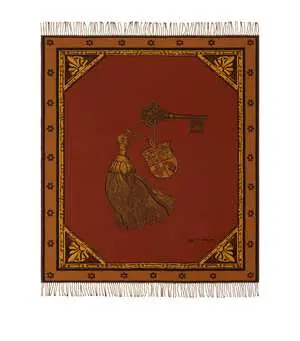 Etro Wool Fringed Herald Throw - Orange