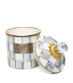 MACKENZIE-CHILDS Small Sterling Check Canister - Silver