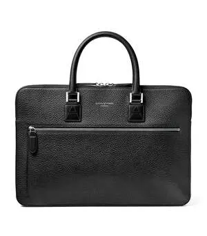 ASPINAL OF LONDON Leather Connaught Briefcase - Black