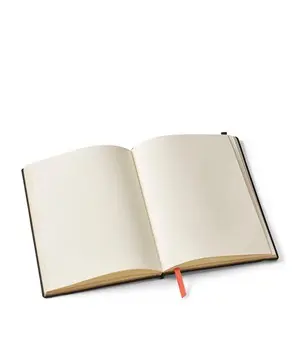 ASPINAL OF LONDON Grained Leather Bound A5 Notebook - Navy