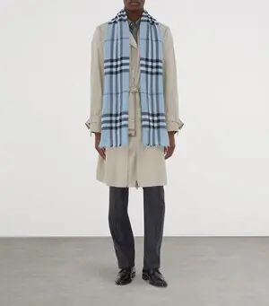 Burberry Wool Wide Check Scarf