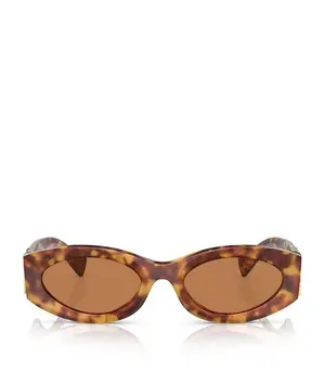 Miu Miu Acetate Oval Sunglasses - Brown