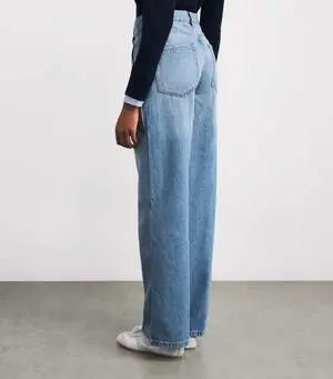 Sandro Wide-leg Jeans With Cargo Pockets - Blue