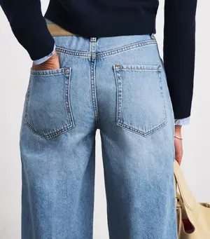 Sandro Wide-leg Jeans With Cargo Pockets - Blue