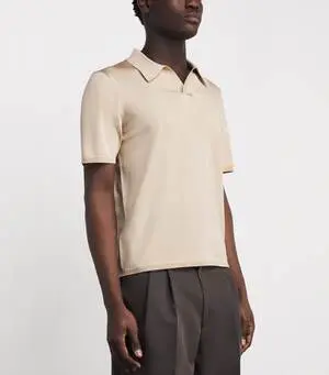 Sandro Knitted Polo Shirt - Beige