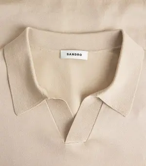 Sandro Knitted Polo Shirt - Beige