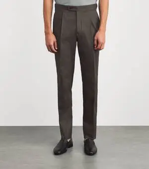 Brioni Pleated Cotton Trousers