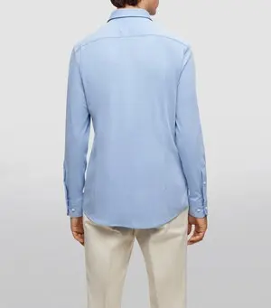 BOSS Stretch-cotton Slim Shirt - Blue