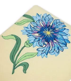 Loretta Caponi Virgin Wool Cornflower Throw