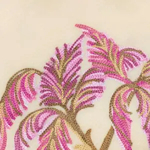 Loretta Caponi Virgin Wool Pink Palm Throw - Neutral