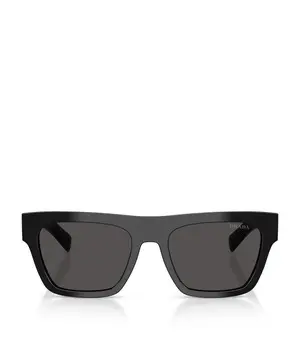 Prada Acetate Rectangular Sunglasses - Black