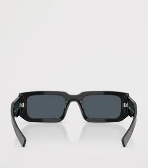 Prada Acetate Rectangular Sunglasses - Black